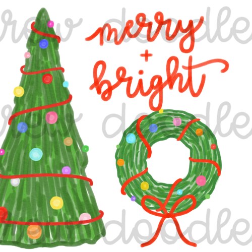 Watercolor Mistletoe and Holly Digital Clip Art Set Instant - Etsy