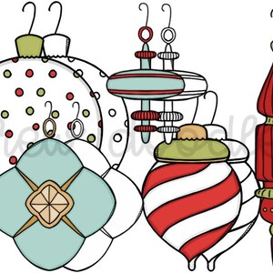 Vintage Ornaments Digital Clip Art Set- Color and Black Line COMBO ...