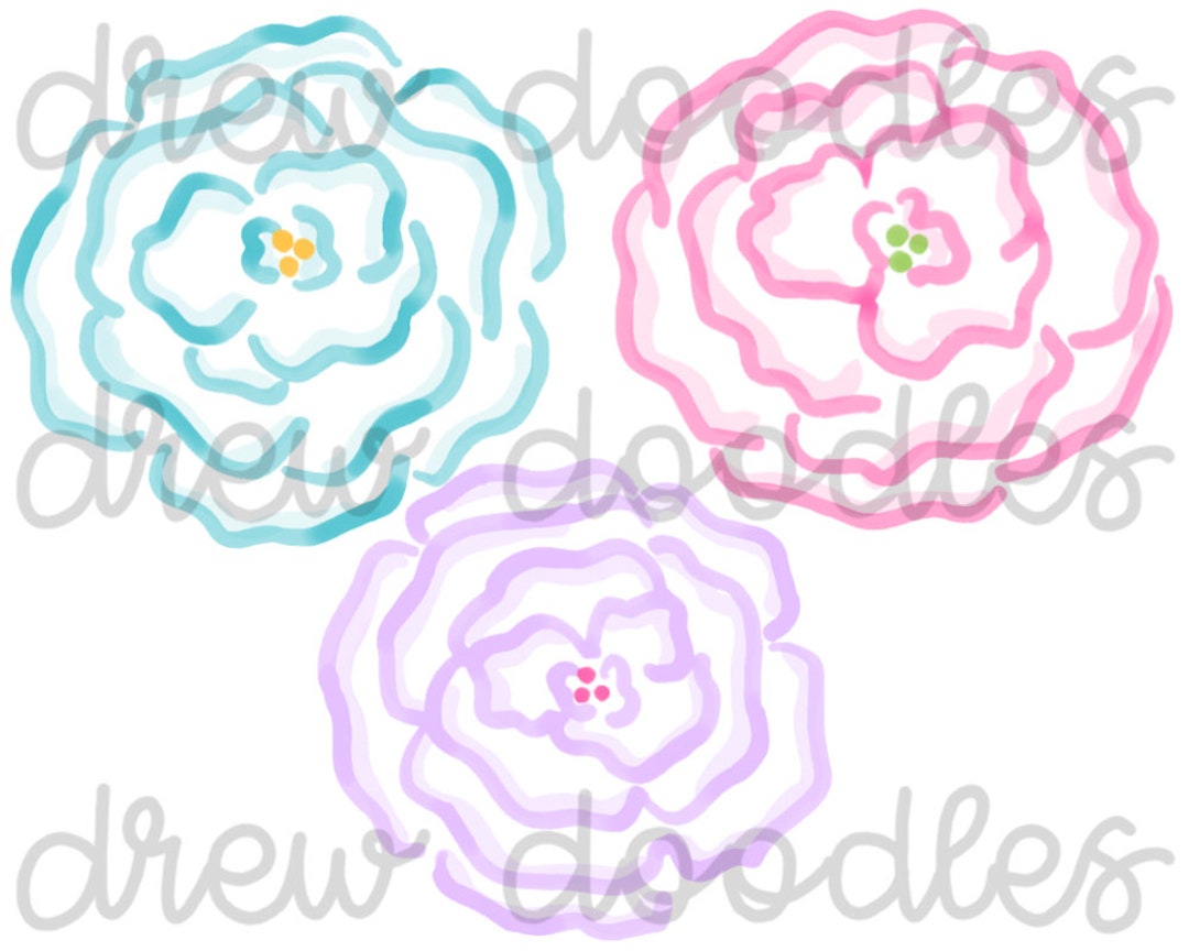 Watercolor Bright Flowers Digital Clip Art Set- Instant Download - Etsy