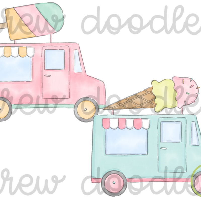 Ice Cream Truck Clipart - Etsy