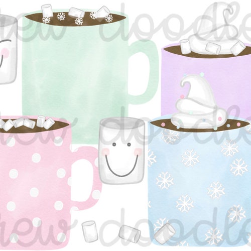 Watercolor Snow Hat Toboggan Digital Clip Art Set Instant | Etsy