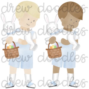 Watercolor Easter Boys Digital Clip Art Set- Instant Download - Etsy