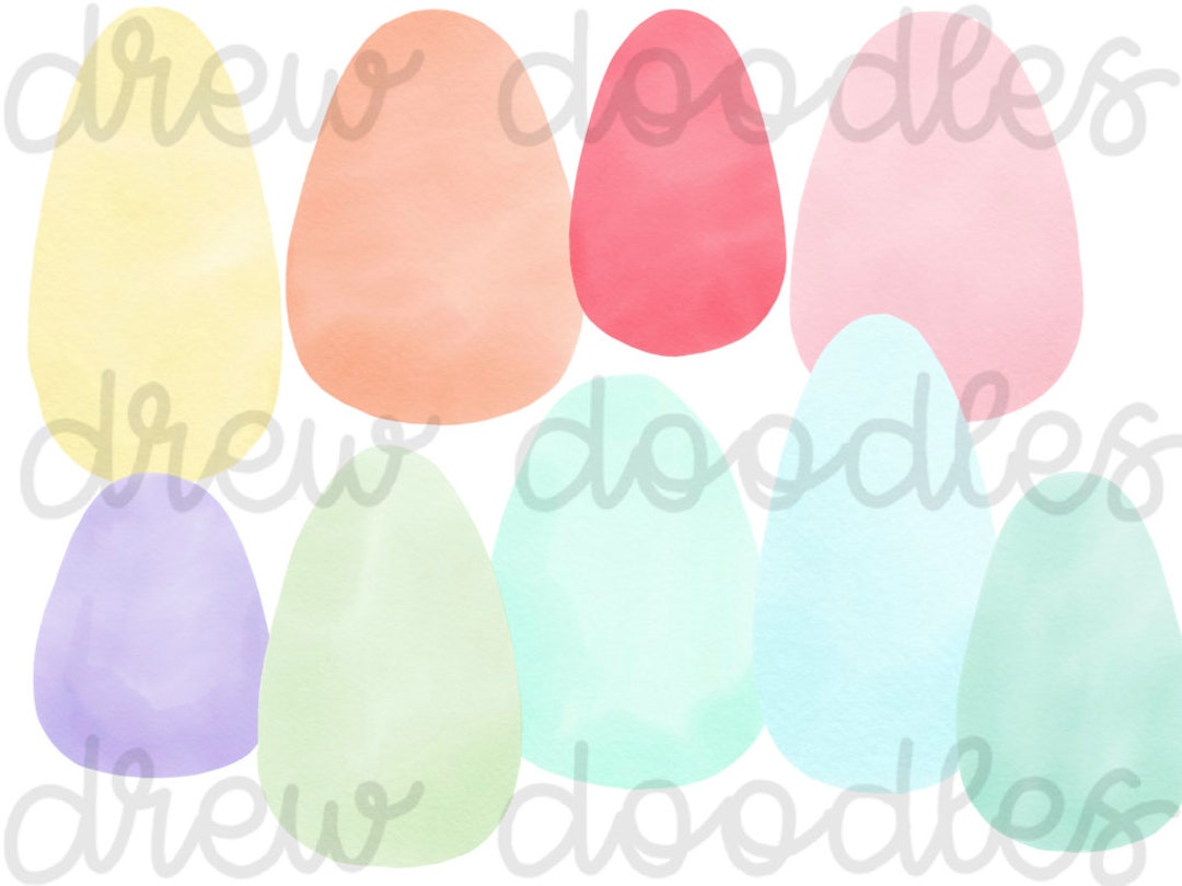 Watercolor Easter Eggsdigital Clip Art Set Instant Download - Etsy