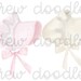 Watercolor Baby Girl Bonnets and Bow Ribbon Frame Digital Clip Art Set ...