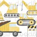 Watercolor Construction Trucks Digital Clip Art Set- Instant Download ...