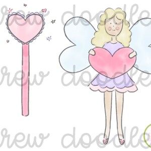 Watercolor Valentine's Day Fairies Digital Clip Art Set- Instant ...