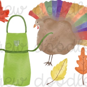Watercolor Thanksgiving Essentials Digital Clip Art Set- Instant ...