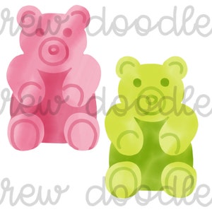 Watercolor Gummy Bears Candy Digital Clip Art Set- Instant Download - Etsy