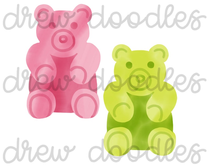 Watercolor Gummy Bears Candy Digital Clip Art Set- Instant Download - Etsy