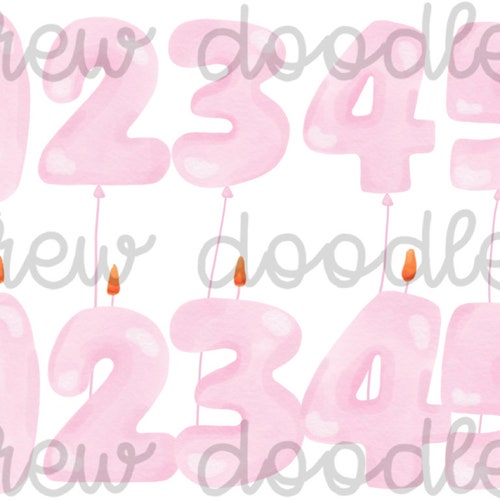 Watercolor Baby Girl First Birthday Digital Clip Art Set - Etsy