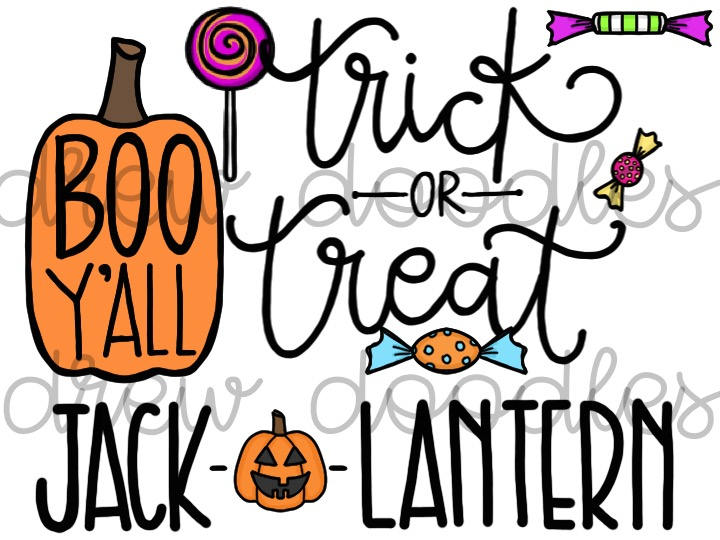 Halloween Doodles Digital Clip Art Set Instant Download - Etsy