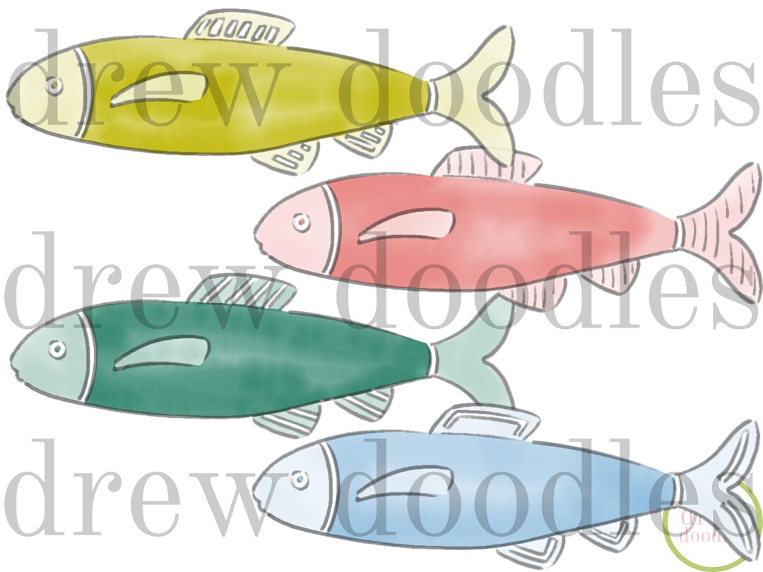 Watercolor Bright Fish Digital Clip Art Set- Instant Download - Etsy