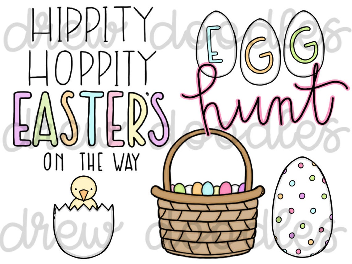 Easter Doodles Digital Clip Art Set Instant Download | Etsy