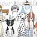 Watercolor Baby Blue Party Dogs Digital Clip Art Set Instant | Etsy