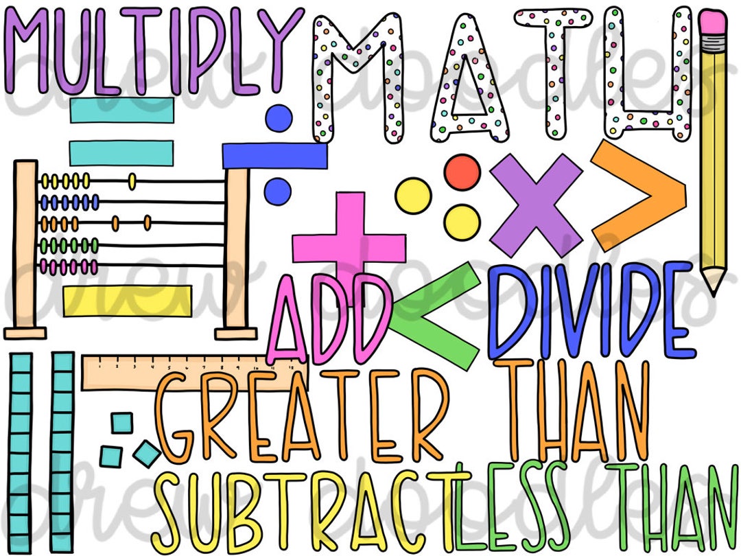 Math Doodles Digital Clip Art Set- Instant Download - Etsy