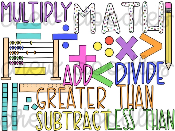 Math Doodles Digital Clip Art Set Instant Download | Etsy
