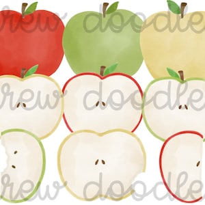 Watercolor Apples Digital Clip Art Set- Instant Download - Etsy