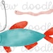 Watercolor Fishing Digital Clip Art Set Instant Download - Etsy