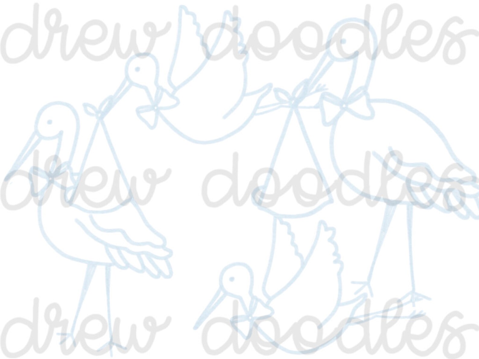 Watercolor Baby Boy Stork Digital Clip Art Set Instant - Etsy