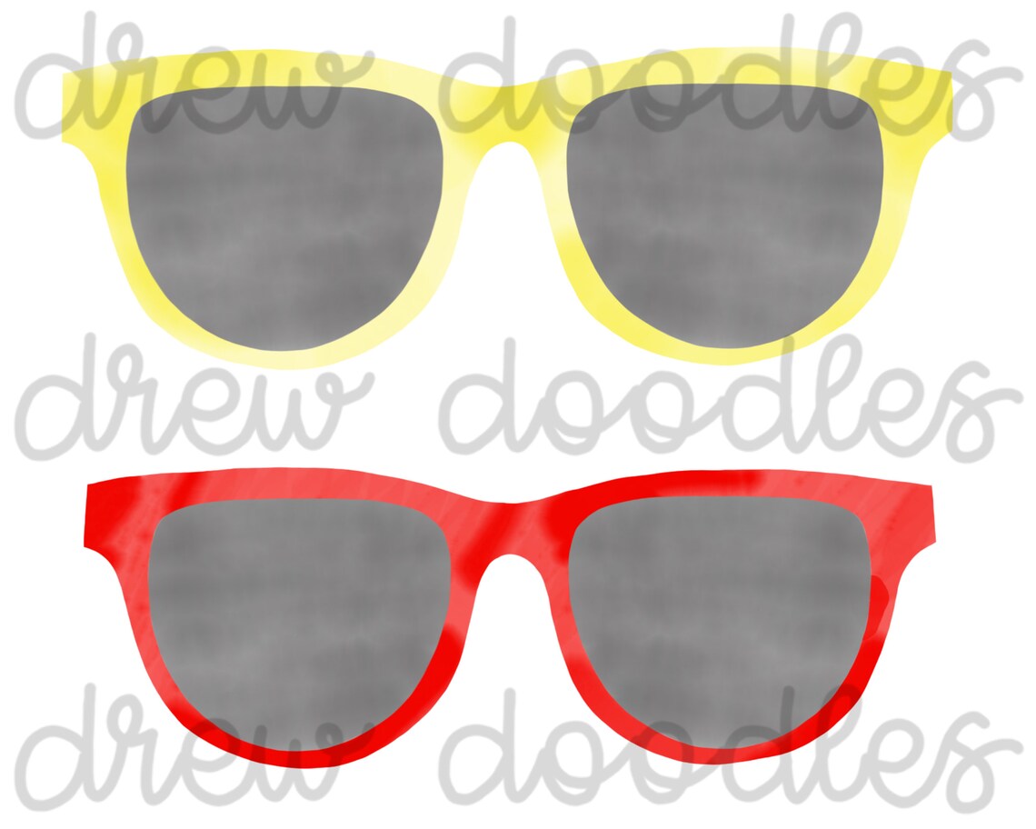 Watercolor Bright Sunglasses Digital Clip Art Set- Instant Download - Etsy