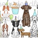 Watercolor Party Dogs Digital Clip Art Set Instant Download | Etsy