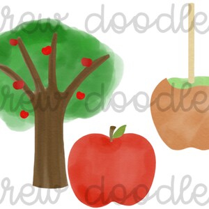 Watercolor Apple Orchard Digital Clip Art Set- Instant Download - Etsy