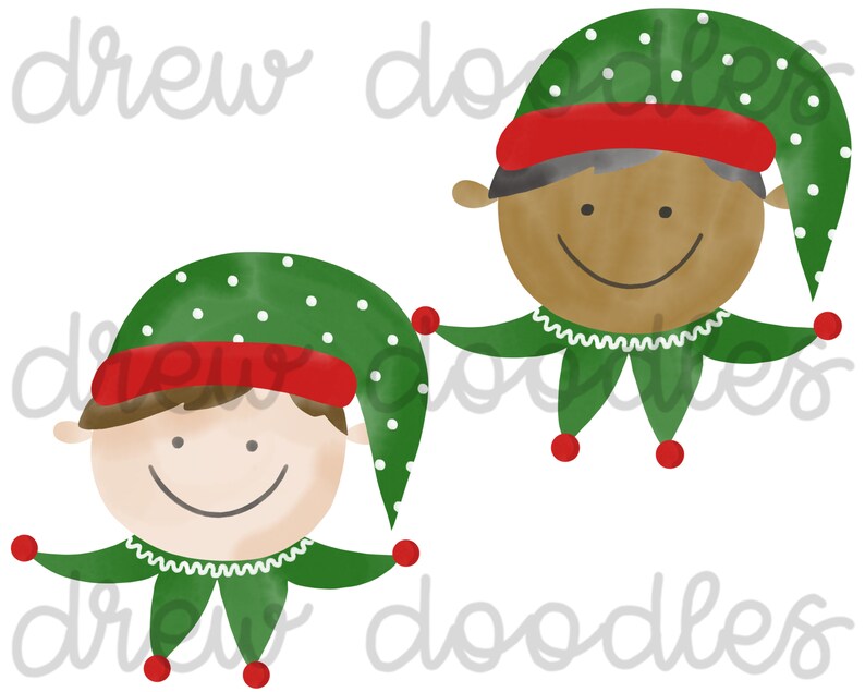 Watercolor Boy Elves Digital Clip Art Set Instant Download - Etsy
