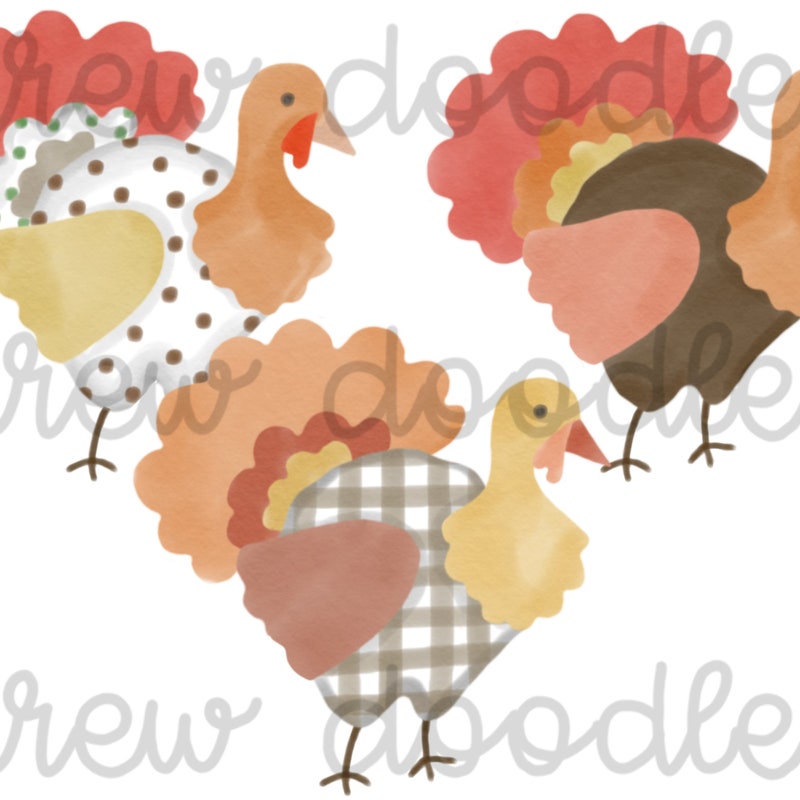 Watercolor Turkey - Etsy