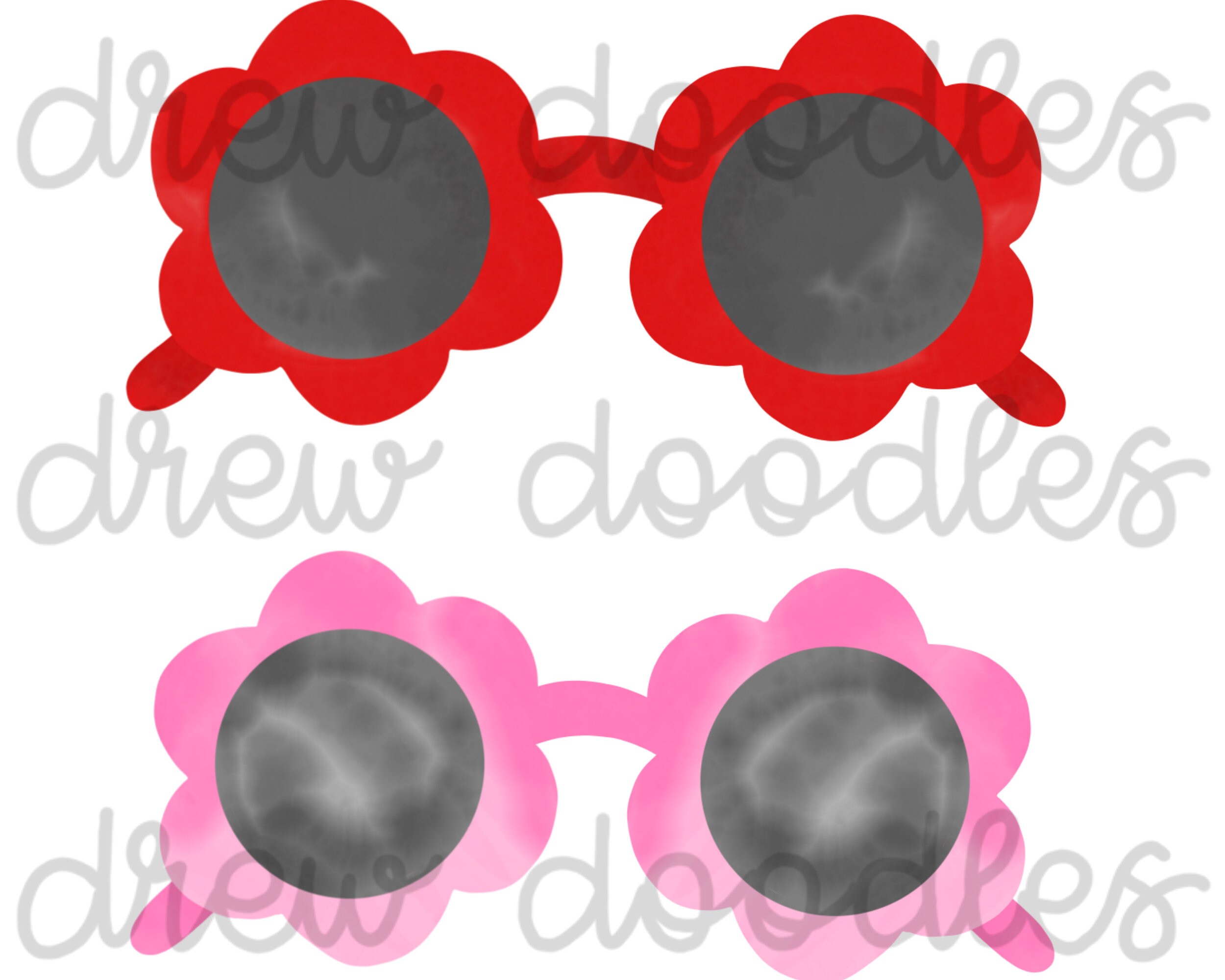 Watercolor Floral Sunglasses Digital Clip Art Set Instant - Etsy