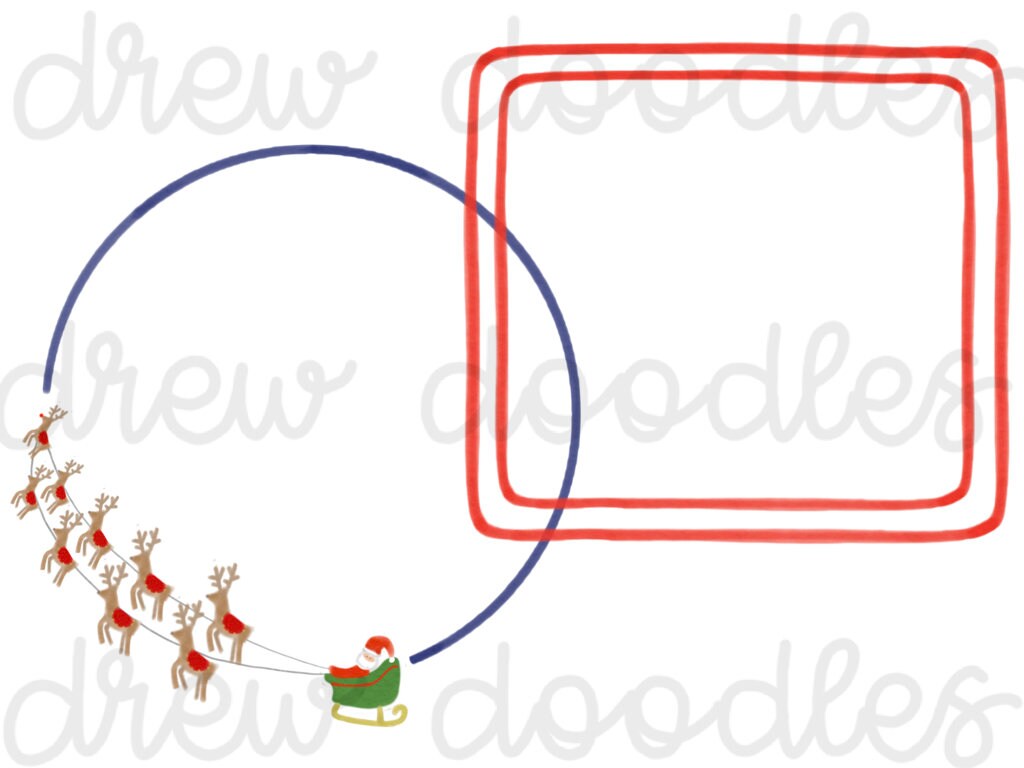 Watercolor Christmas Frames Digital Clip Art Set Instant | Etsy