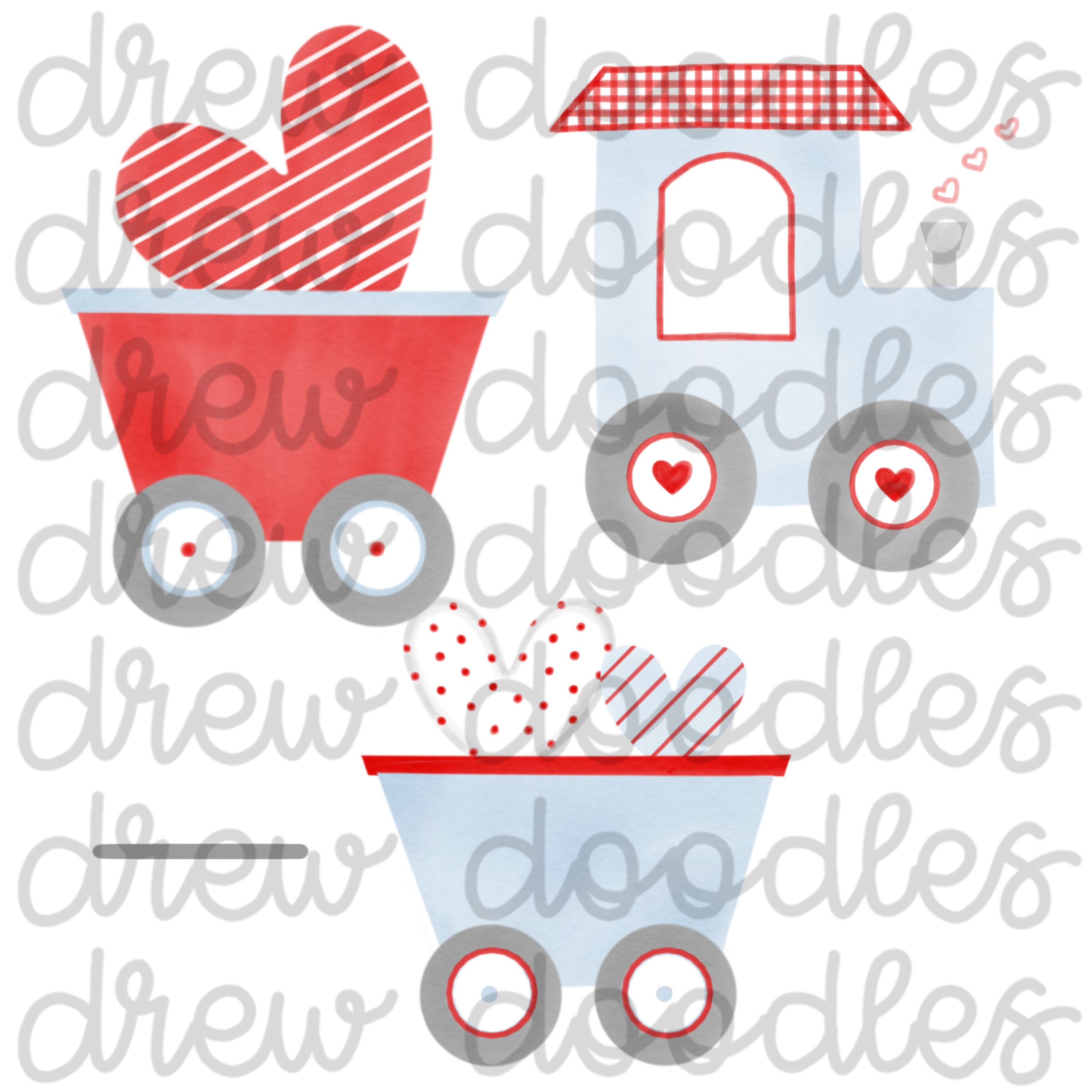 Watercolor Valentine's Day Train Instant Download - Etsy