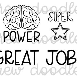 Positive Messages Doodles Digital Clip Art Set- Black Line Version ...