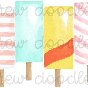Watercolor Popsicles Digital Clip Art Set- Instant Download - Etsy