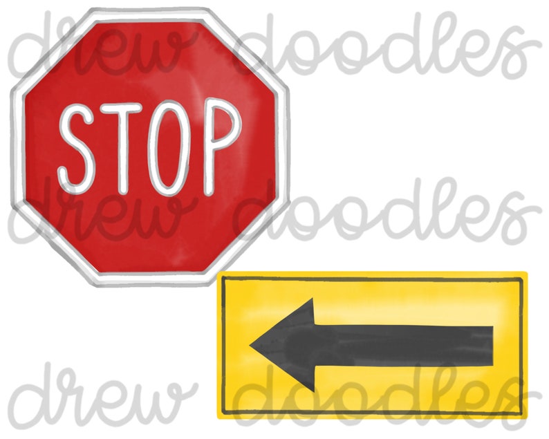 Watercolor Traffic Signs Instant Download - Etsy