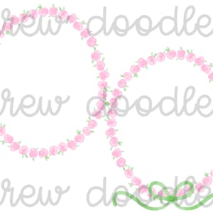 Watercolor Floral Rosebud Oval Frame- Digital Clip Art Set- Instant ...