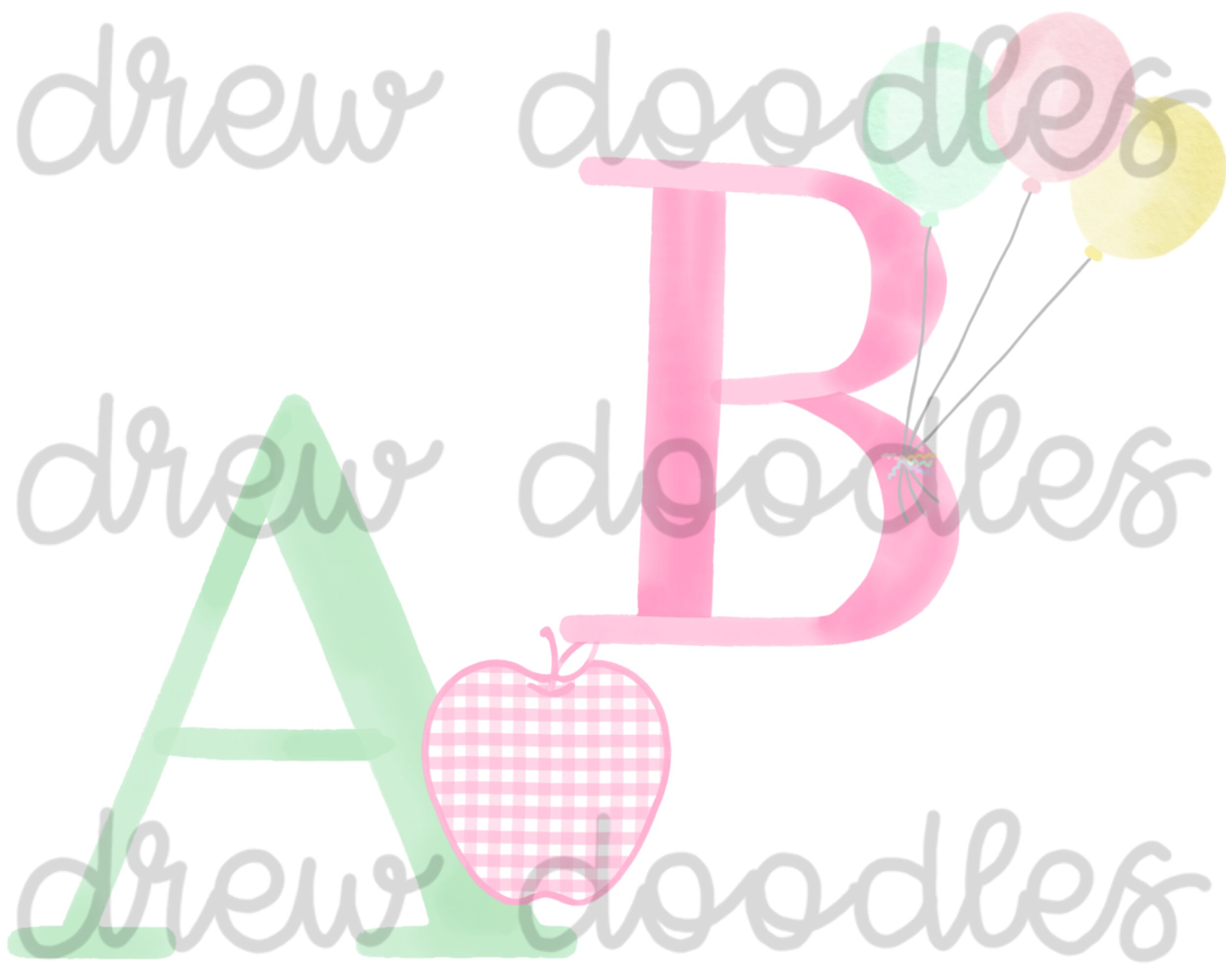 Watercolor Pastel ABC Letters Digital Clip Art Set Instant - Etsy