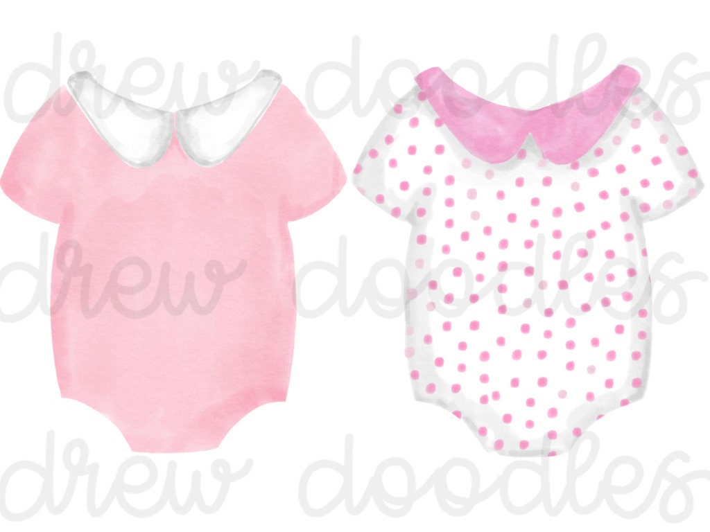 Watercolor Baby Girl Digital Clip Art Set Instant Download | Etsy