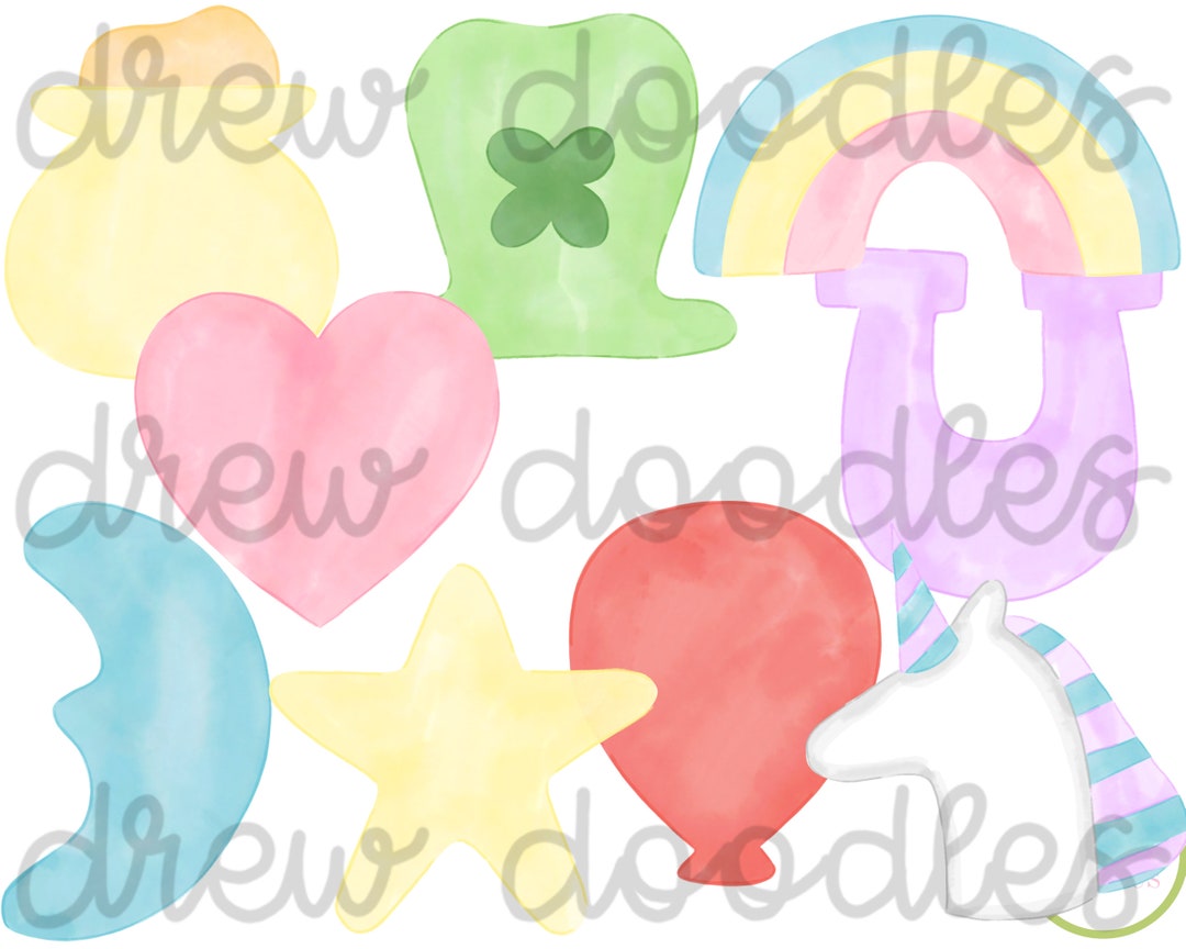 Watercolor Lucky Marshmallow Cereal Digital Clip Art Set- Instant ...