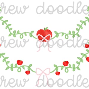 Watercolor Apple Bow Frame Digital Clip Art Set- Instant Download - Etsy