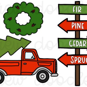 Christmas Tree Farm Digital Clip Art Set Instant Download - Etsy