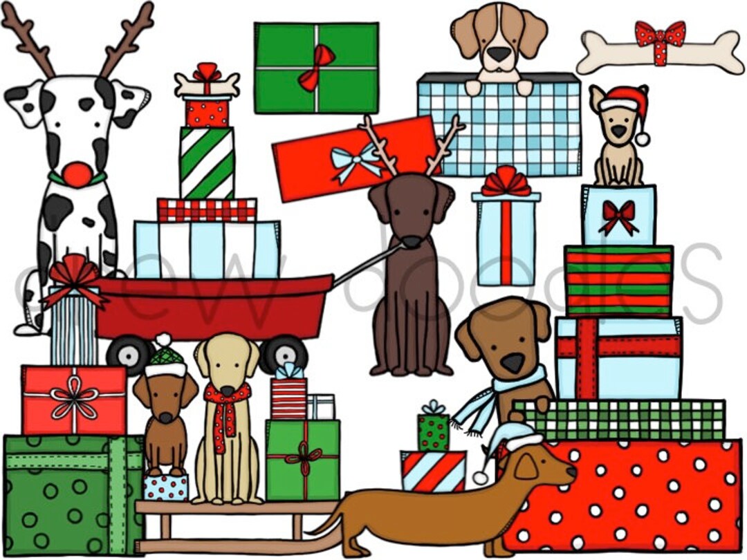 Puppy Presents Digital Clip Art Set- Instant Download - Etsy