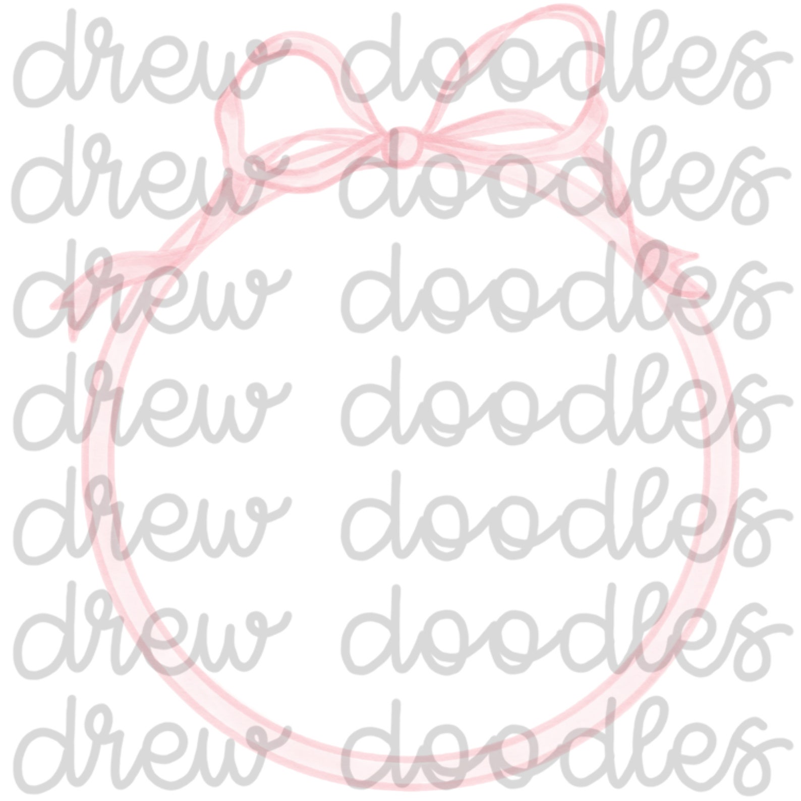 Watercolor Pink Bow Circle Frame Digital Clip Art Set - Etsy