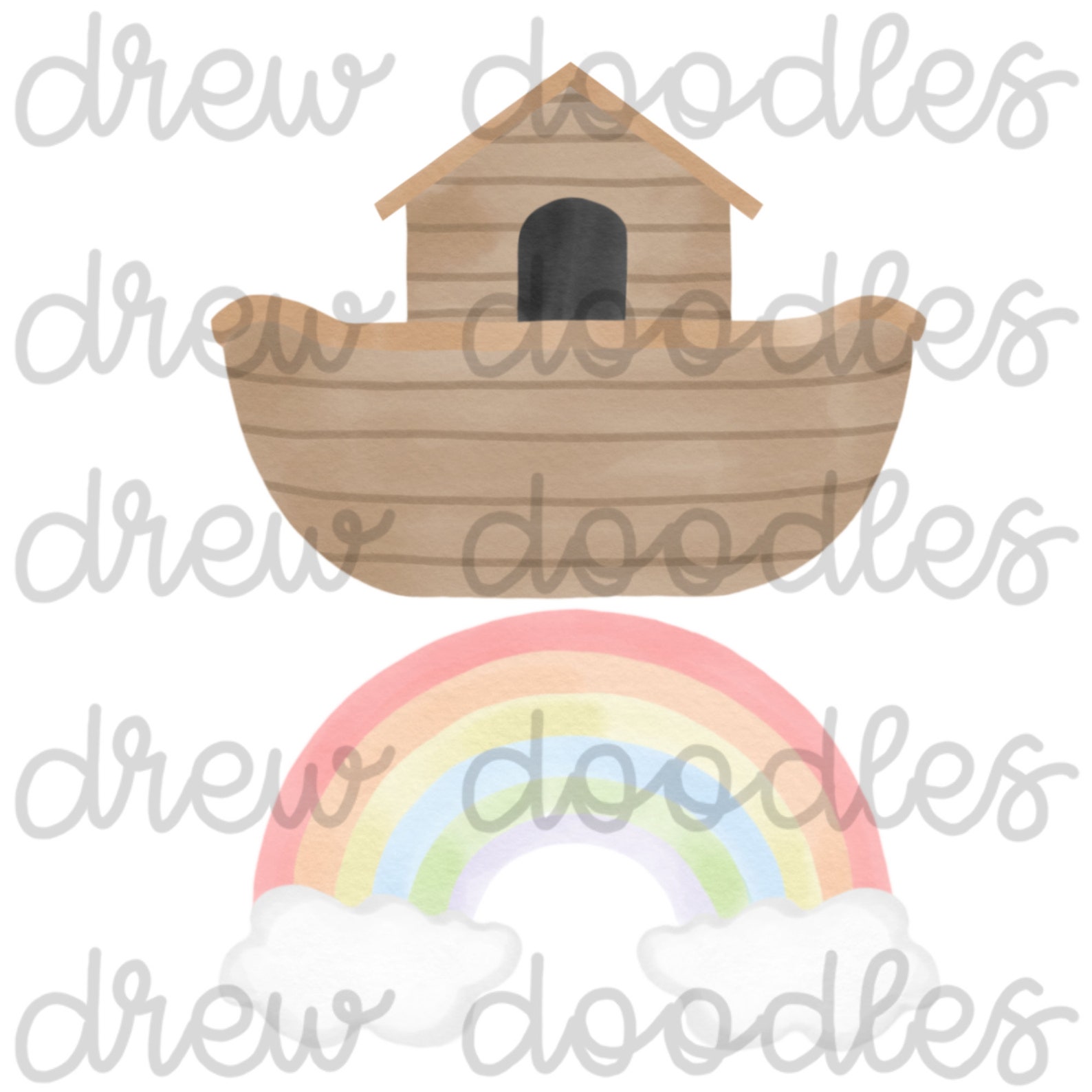 Watercolor Noah's Ark Digital Clip Art Set Instant - Etsy
