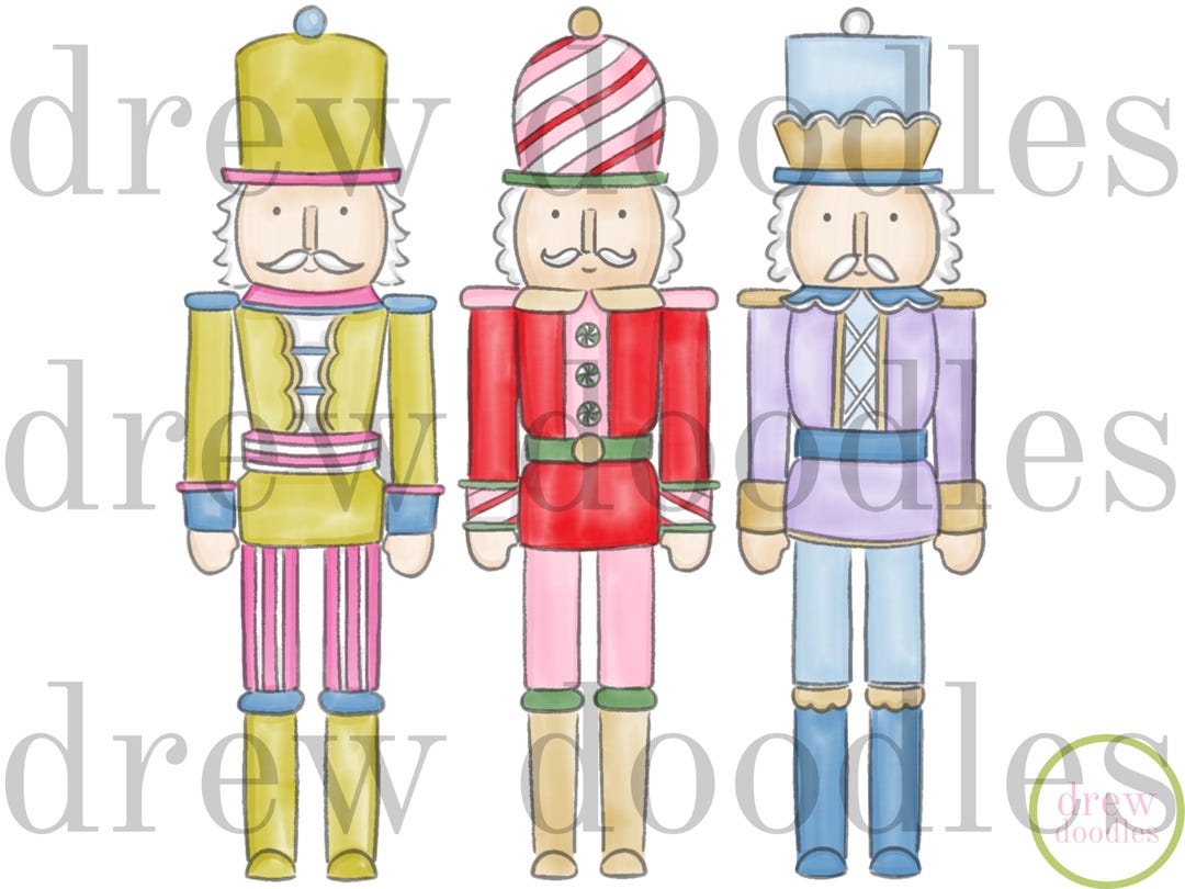 Watercolor Bright Nutcrackers Digital Clip Art Set- Instant Download - Etsy