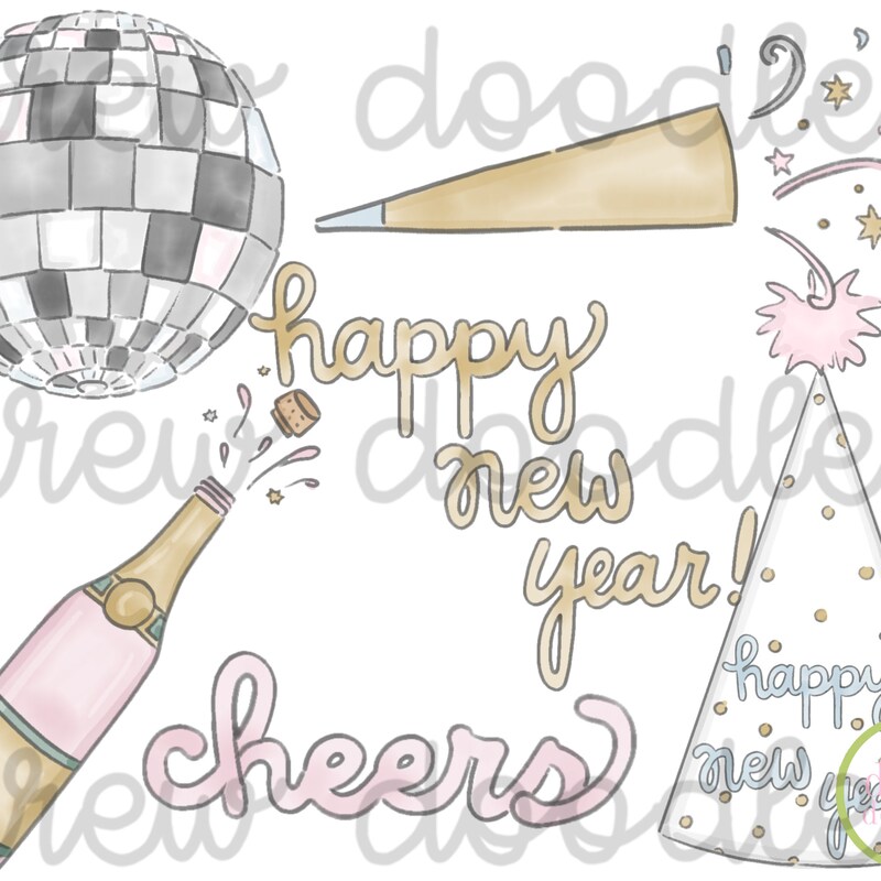 New Years Day Clipart Images - Etsy