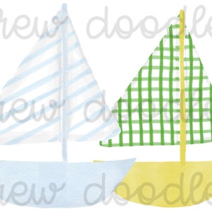 Watercolor Sailboats Digital Clip Art Set- Instant Download - Etsy