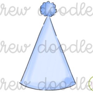 Watercolor Blue Birthday Party Hats Digital Clip Art Set- Instant ...