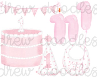 Watercolor Baby Girl Digital Clip Art Set Instant Download | Etsy