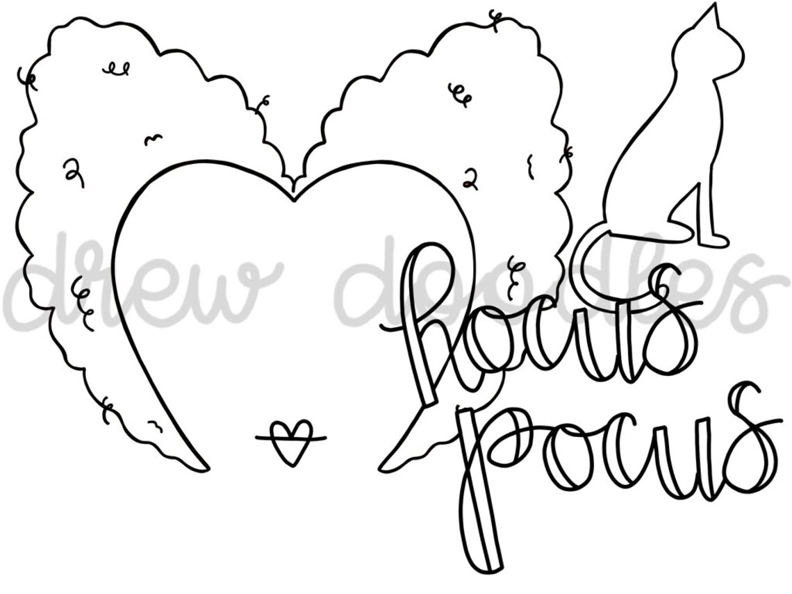 Hocus Pocus Digital Clip Art Set Black Line Version Instant - Etsy