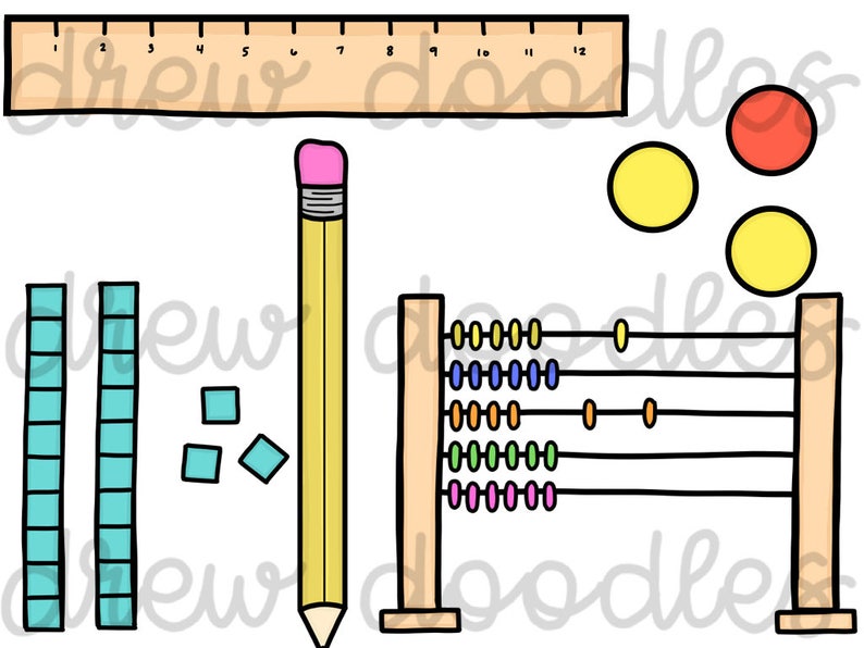 Math Doodles Digital Clip Art Set Instant Download | Etsy